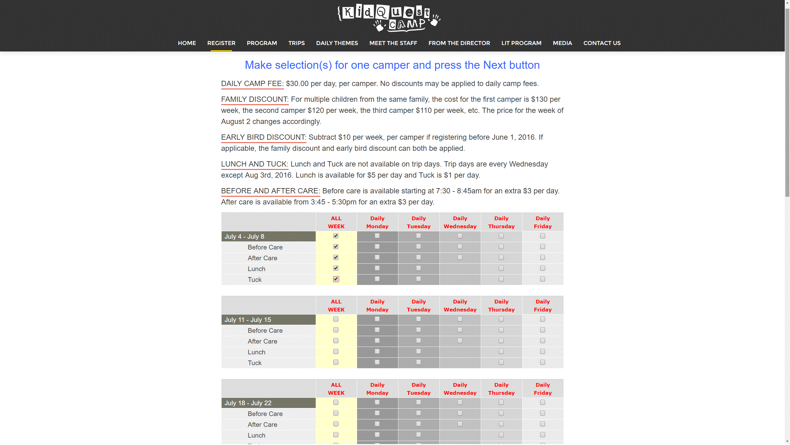 Online Camp Registration Software