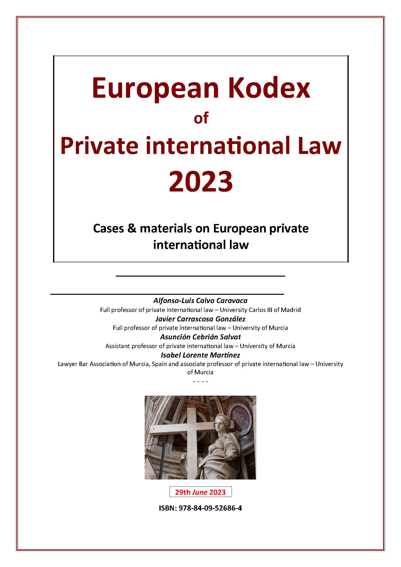 European Kodex of Private International Law 2023 – EAPIL