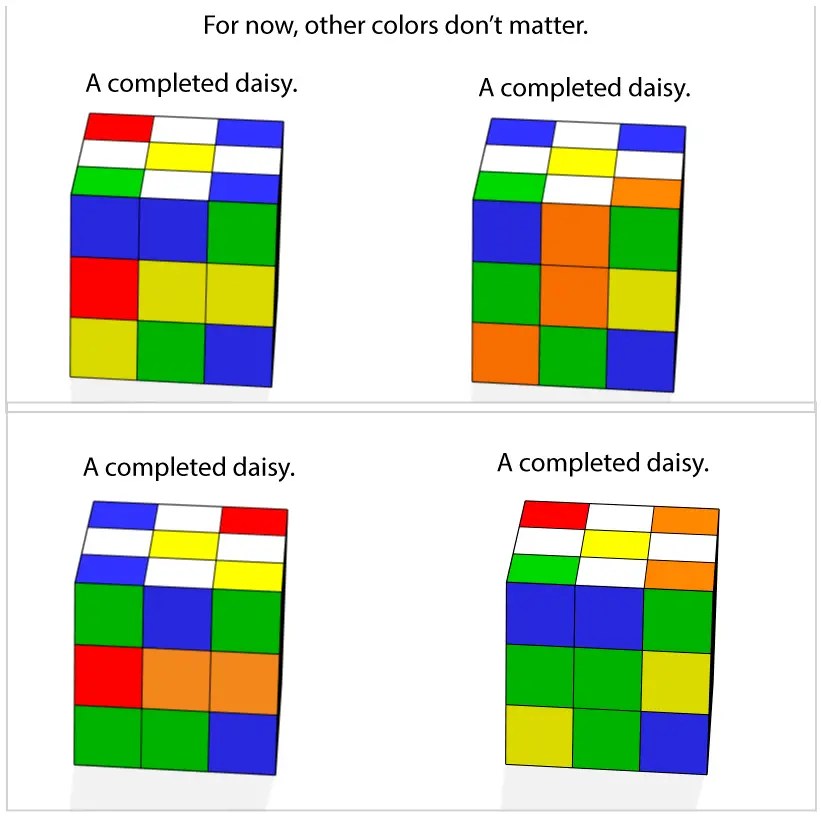 Step 1 – The Daisy – Easiest Solve – Easiest Way to Solve a Rubik's Cube