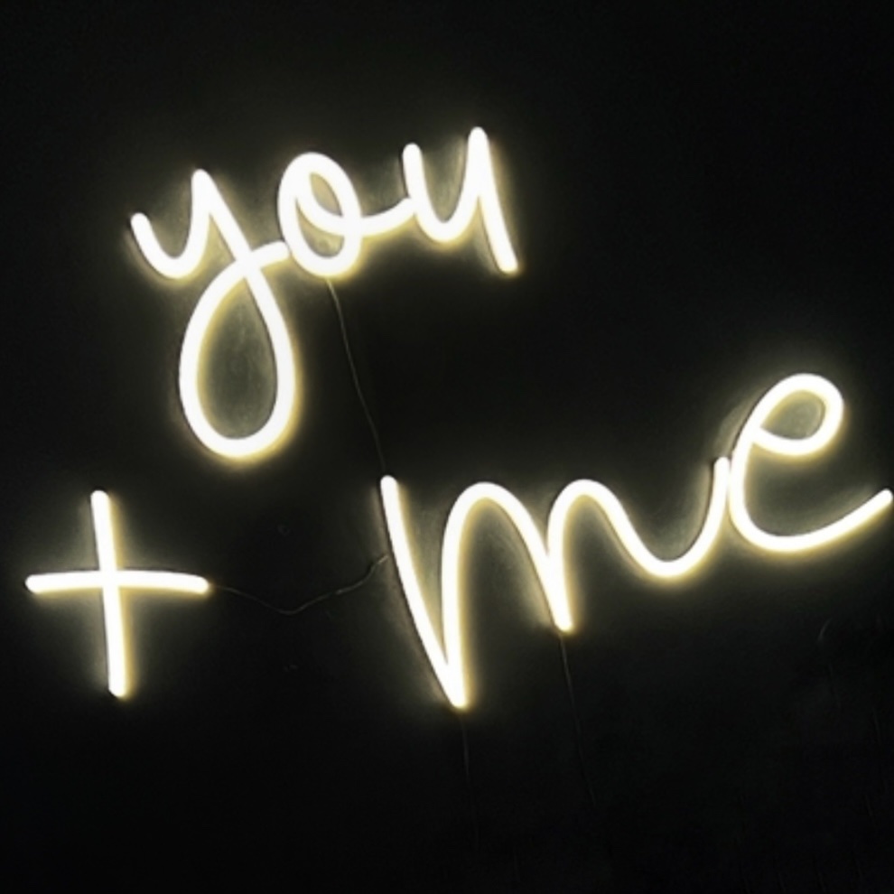 "you + me" Neon Sign Rental - Easy Breezy Bash Co Event Rentals