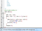 Number Pattern Left Triangle In C Programming Easycodebook
