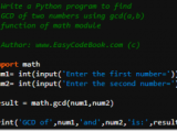 Python Gcd Code Using Math Gcd Function Easycodebook