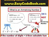 Java Check Armstrong Number Of N Digits Program Easycodebook