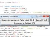Python Gui Program Temperature Conversion Fahrenheit To Celsius