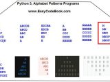 Python Print Alphabet Patterns 11 Programs Easycodebook