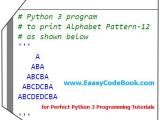 Print Aba Alphabet Pyramid Python Program Easycodebook