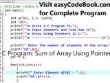 Sum Of Array Using Pointers Easycodebook