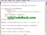 Python Function Circle Area Easycodebook