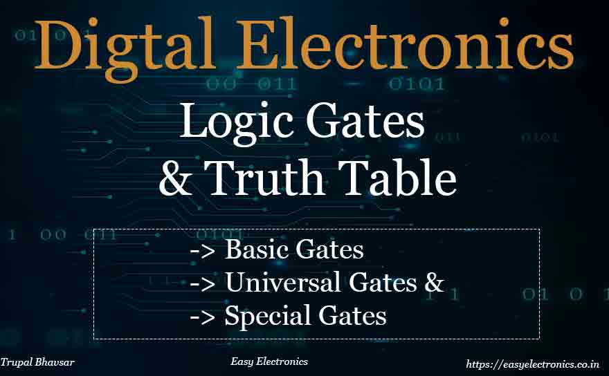 Logic Gates and Truth Table for GATE,ESE-2022 - Easy Electronics