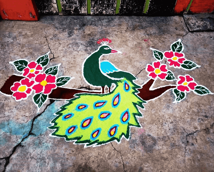 Bird Rangoli Design Images (Bird Rangoli Kolam Ideas)