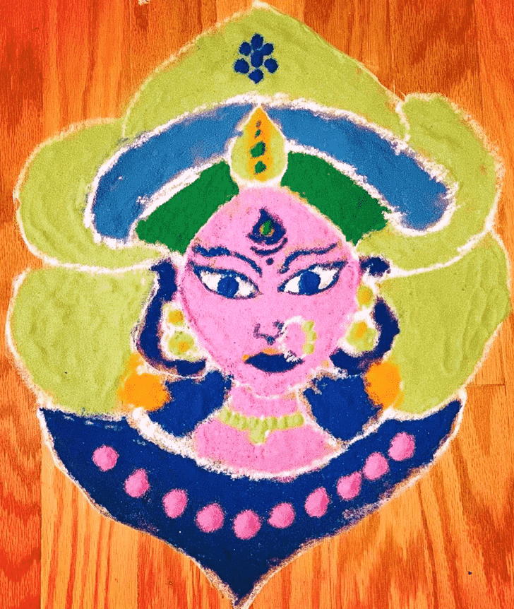 Durga Rangoli Design Images (Durga Rangoli Kolam Ideas)