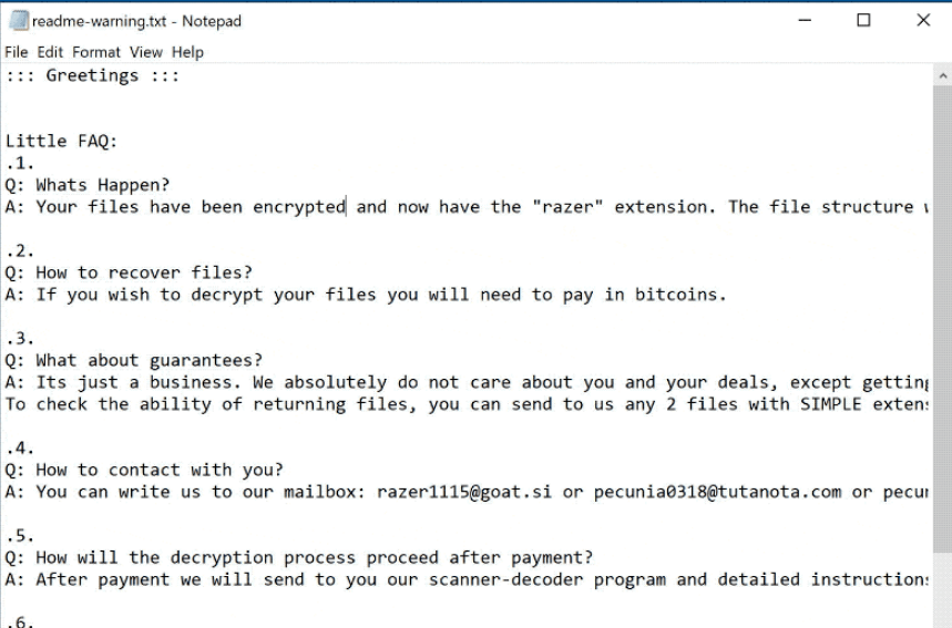 Decrypt [razer1115@goat.si].razer Virus