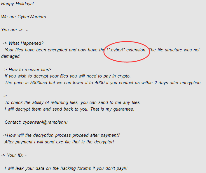 Guide For Remove .cyber extension Ransomware