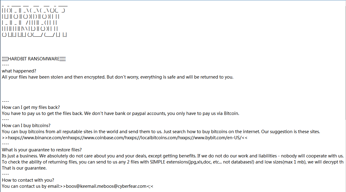 HARDBIT Ransomware Removal - Decrypt .hardbit Files