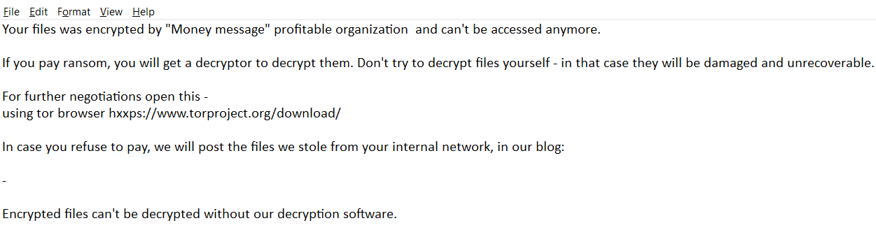 Money Message ransomware Removal + Files Restore [Guide]