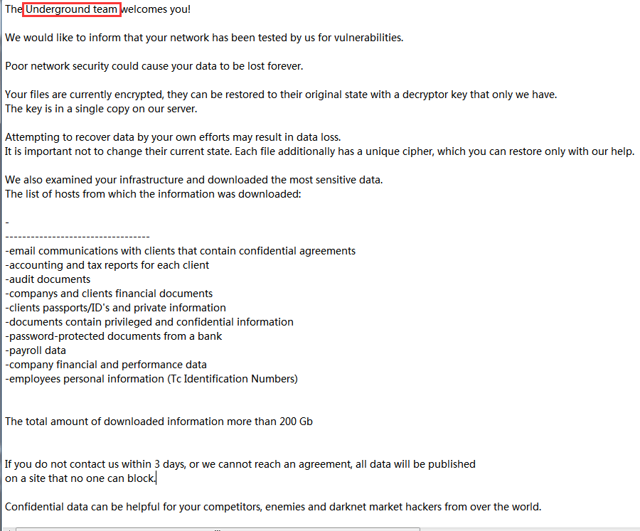 Remove Underground Team ransomware [Files Recovery]