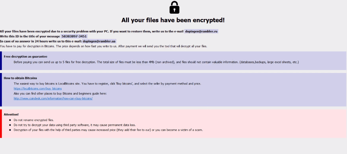 Remove [dopingen@rambler.ru].Lucky Virus & Recover Data
