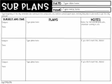 Free Substitute Lesson Plan Template Free Printable