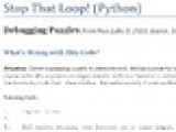 Debugging Puzzles Stop That Loop Javascript Python Java By Pios Labs