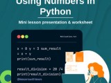 Using Numbers In Python Basic Math Operations Mini Lesson Worksheet