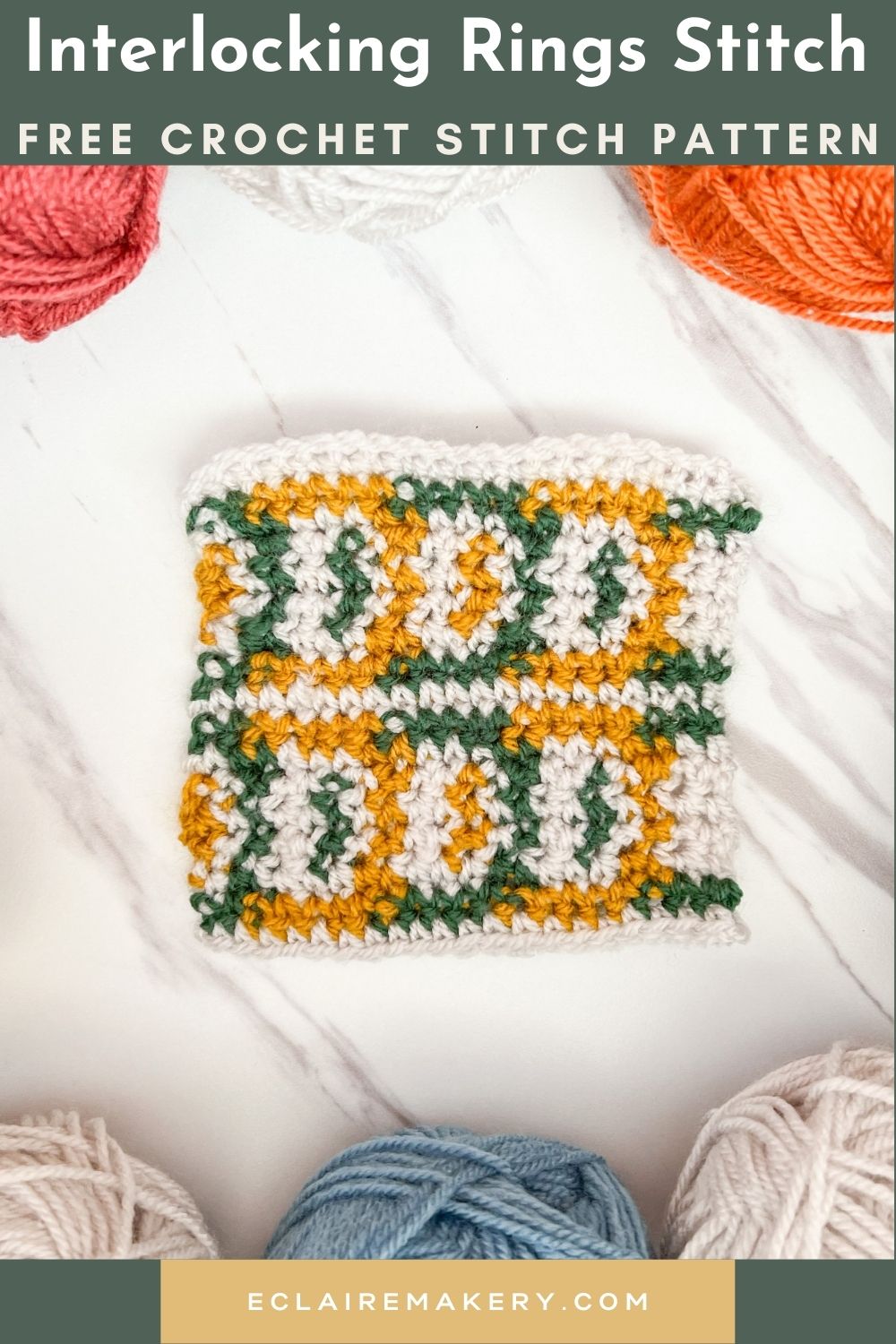 Interlocking Rings Crochet Stitch Tutorial | E'Claire Makery