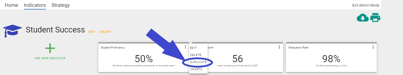 How do I copy/duplicate an indicator? - ECRA Group Inc.