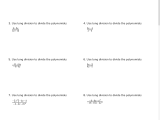 Dividing Polynomials Worksheets Tutorial 36 Long Division