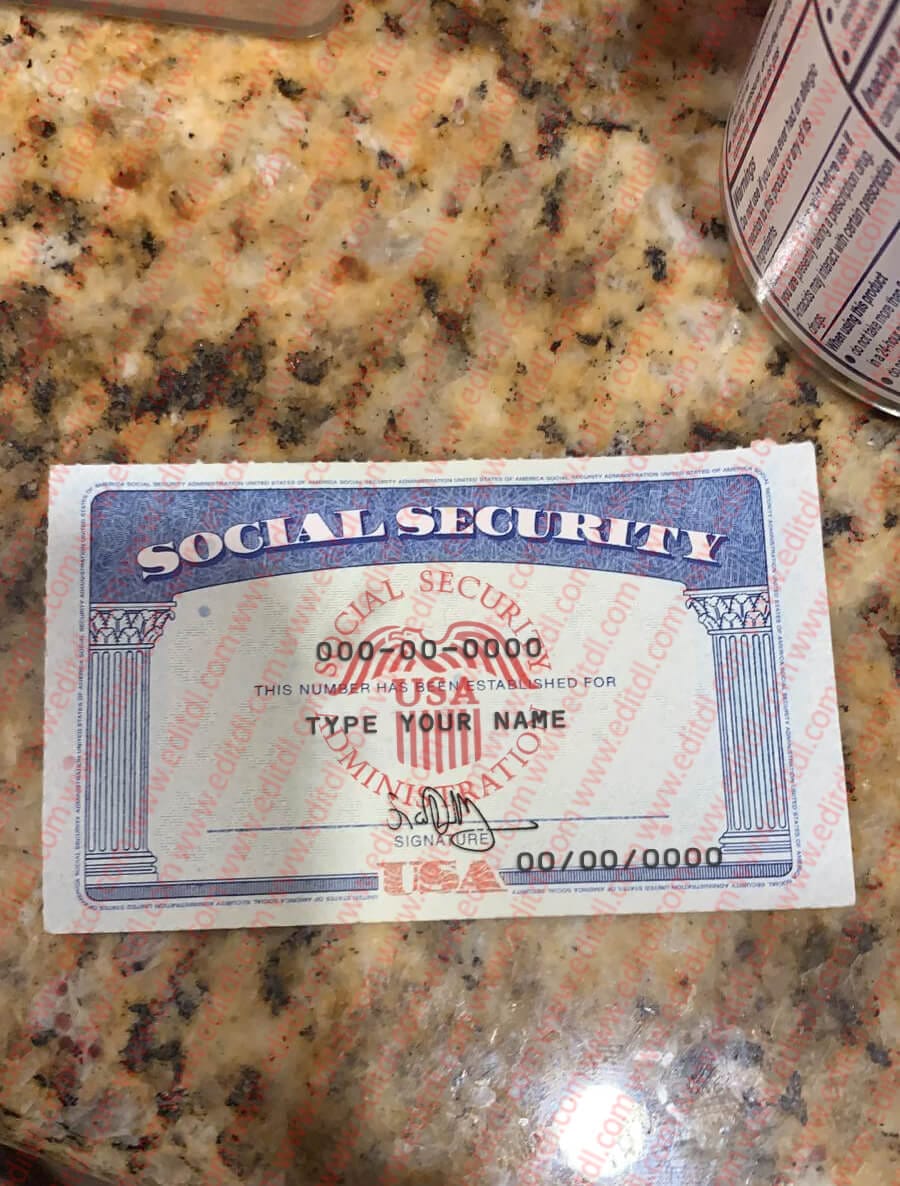 Social Security Card Template 04 - EDIT DL