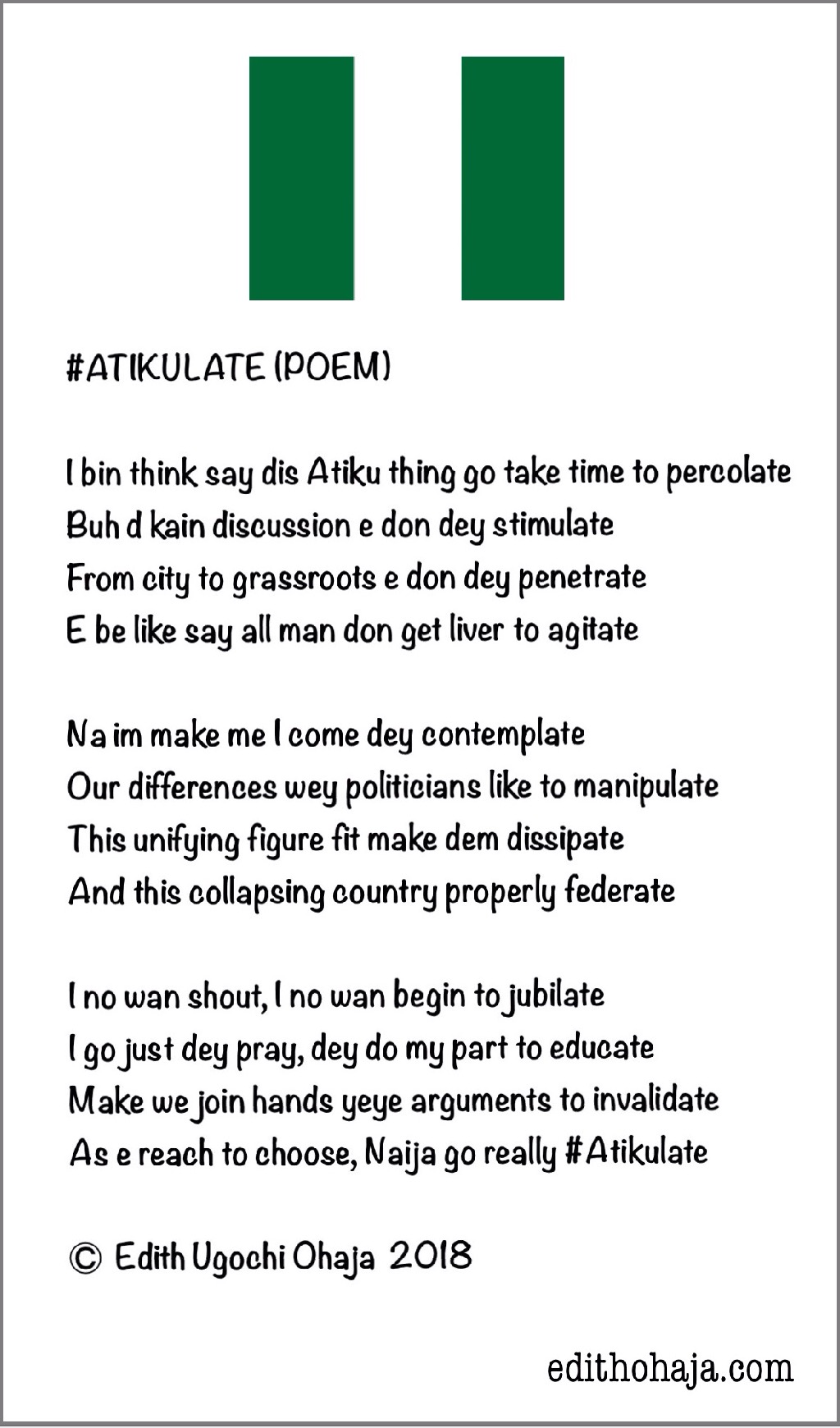 #ATIKULATE: AN IDEA WHOSE TIME HAS COME (POEM AND COMMENTARY) – Edith Ohaja