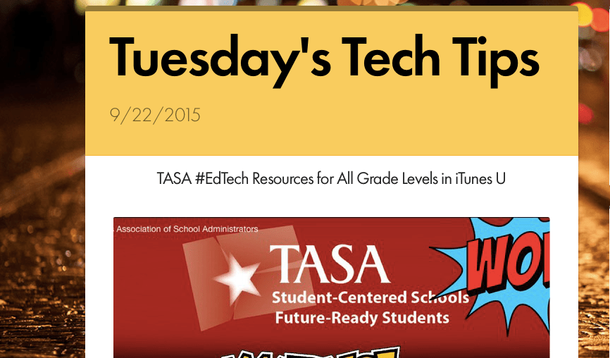 Tuesday's Tech Tips 9/22/2015 - EdTechChris