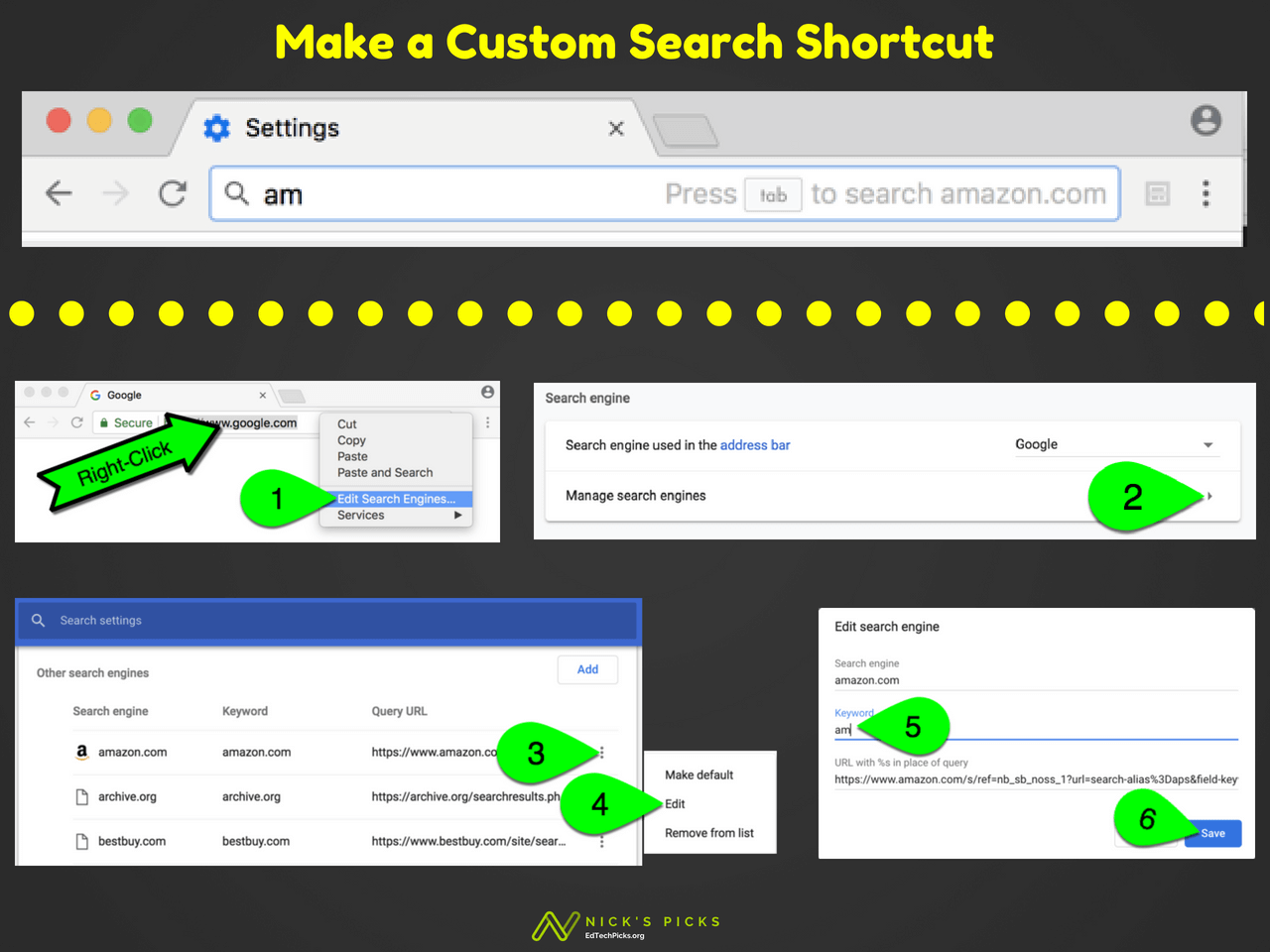 Save Time: Search Any Site Directly from the Chrome Address Bar