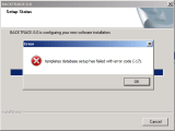 Error Templates Database Setup Has Failed With Error Code 17
