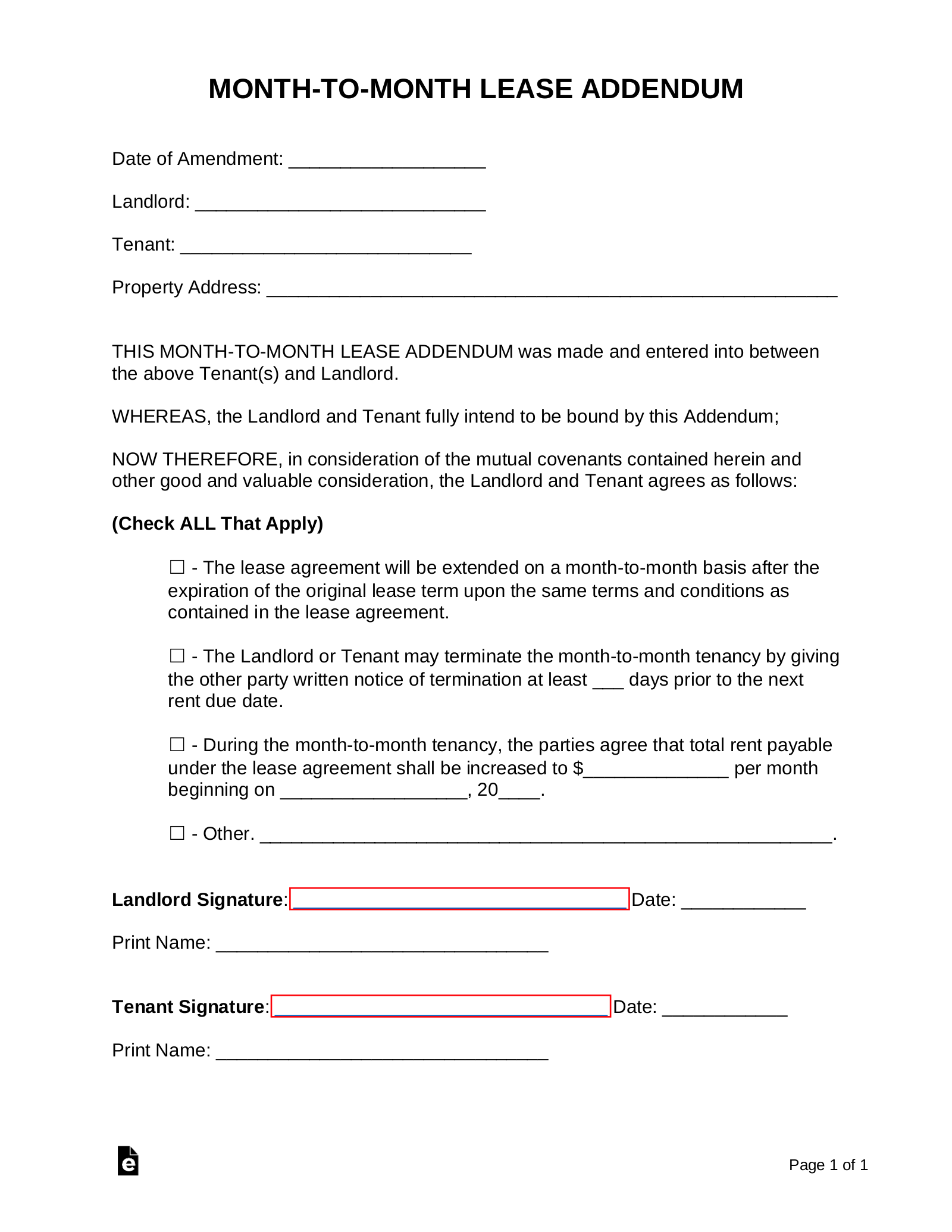 Free Lease Addendum Templates (12) - Word | PDF – eForms free-lease-addendum-templates-12-word-pdf-eforms