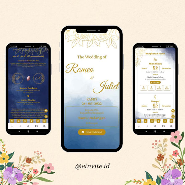 Design Undangan Online Basic 103 - Simple Blue - einvite.id