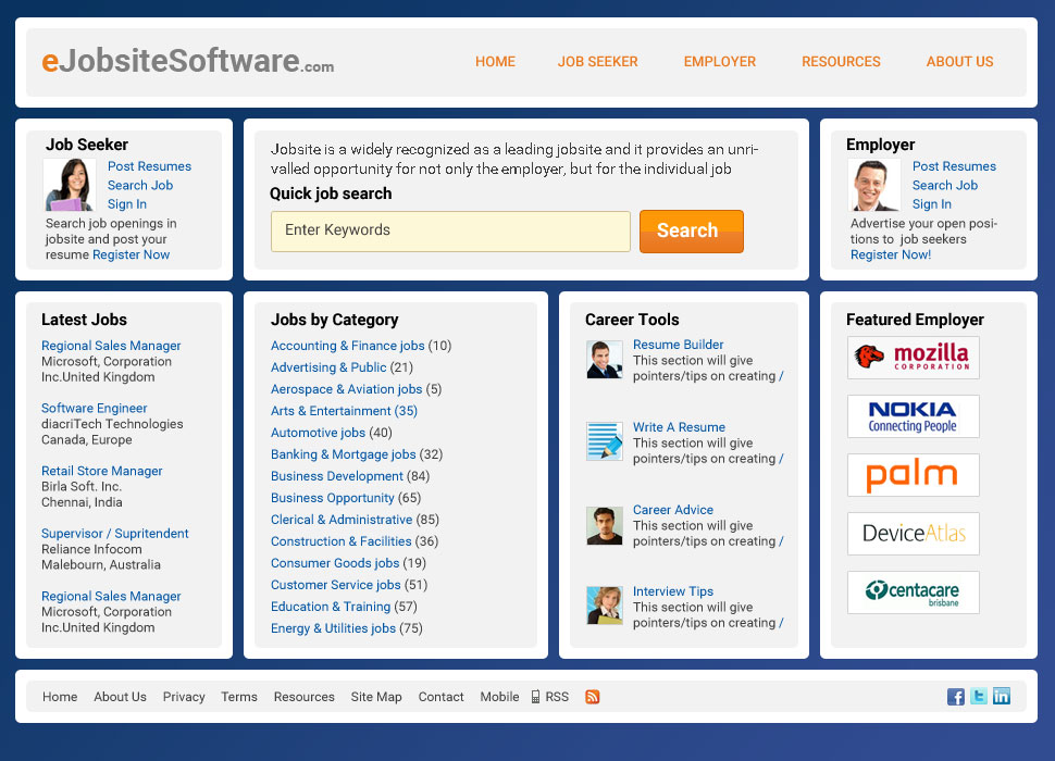 Download Free Job Board PSD Template50 - Job Board Software ...