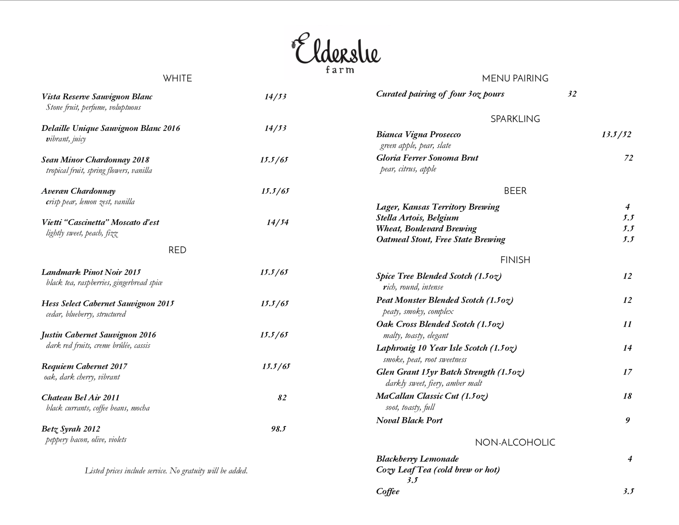 Bar Menu PDF posting version - Elderslie Farm