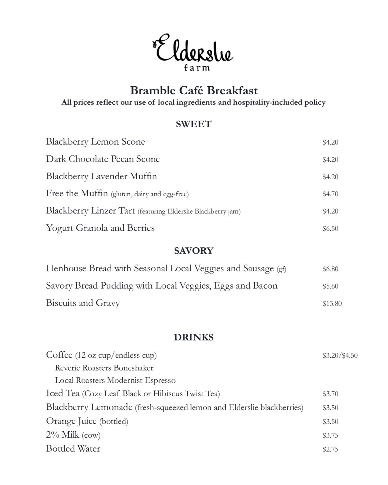 Bramble Cafe Breakfast - Elderslie Farm