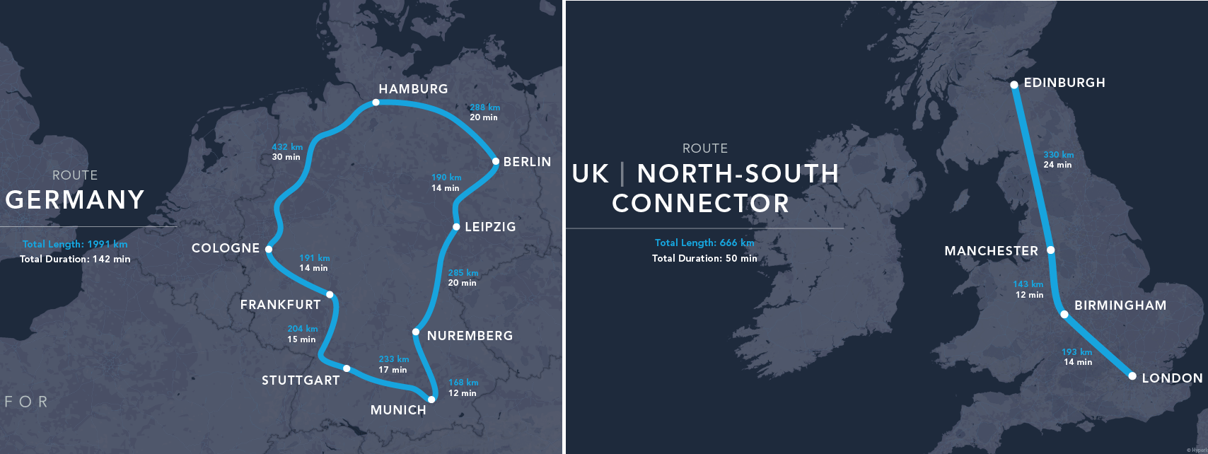 Hyperloop One unveils 9 new potential European routes for high-speed ...