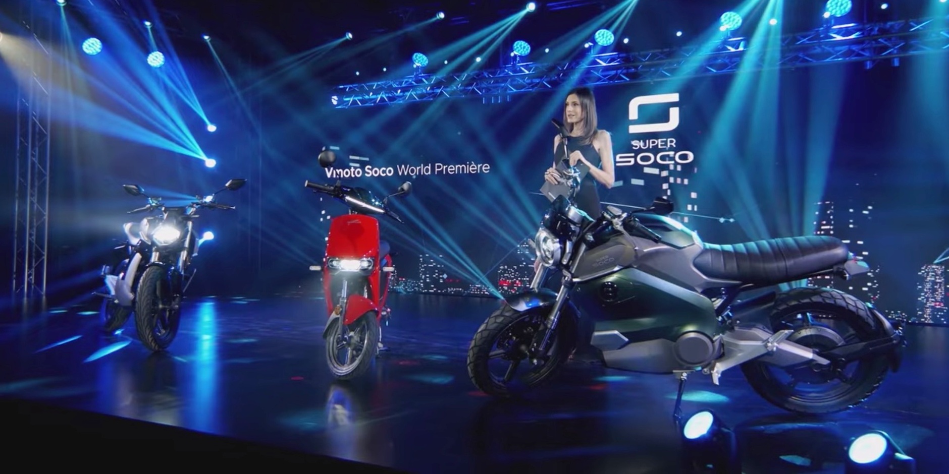 Vmoto Super Soco unveils three new electric motorcycle models