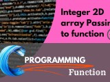 How To Pass Integer 2d Array Passing To Function In C Programming