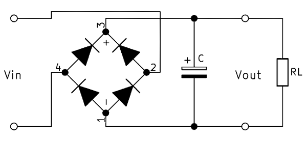 Circuit Diagram Of Full Wave Rectifier With Capacitor Filter