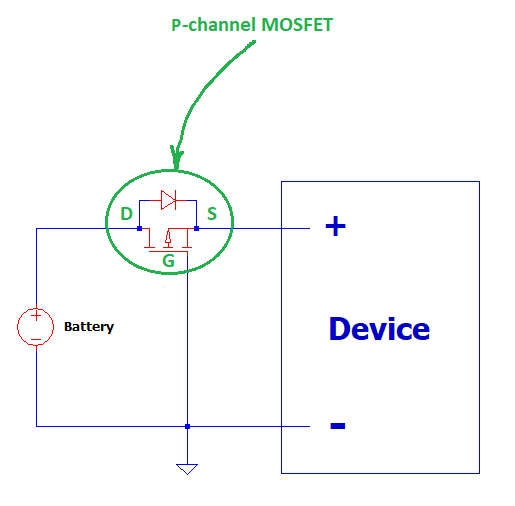 How to Use MOSFET Reverse Battery Protection | electronics believer