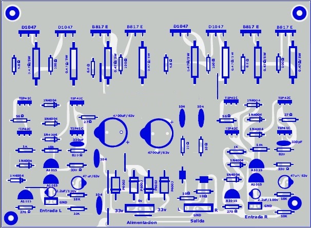 400W RMS Stereo Power Amplifier PCB | Electronic Schematic Diagram