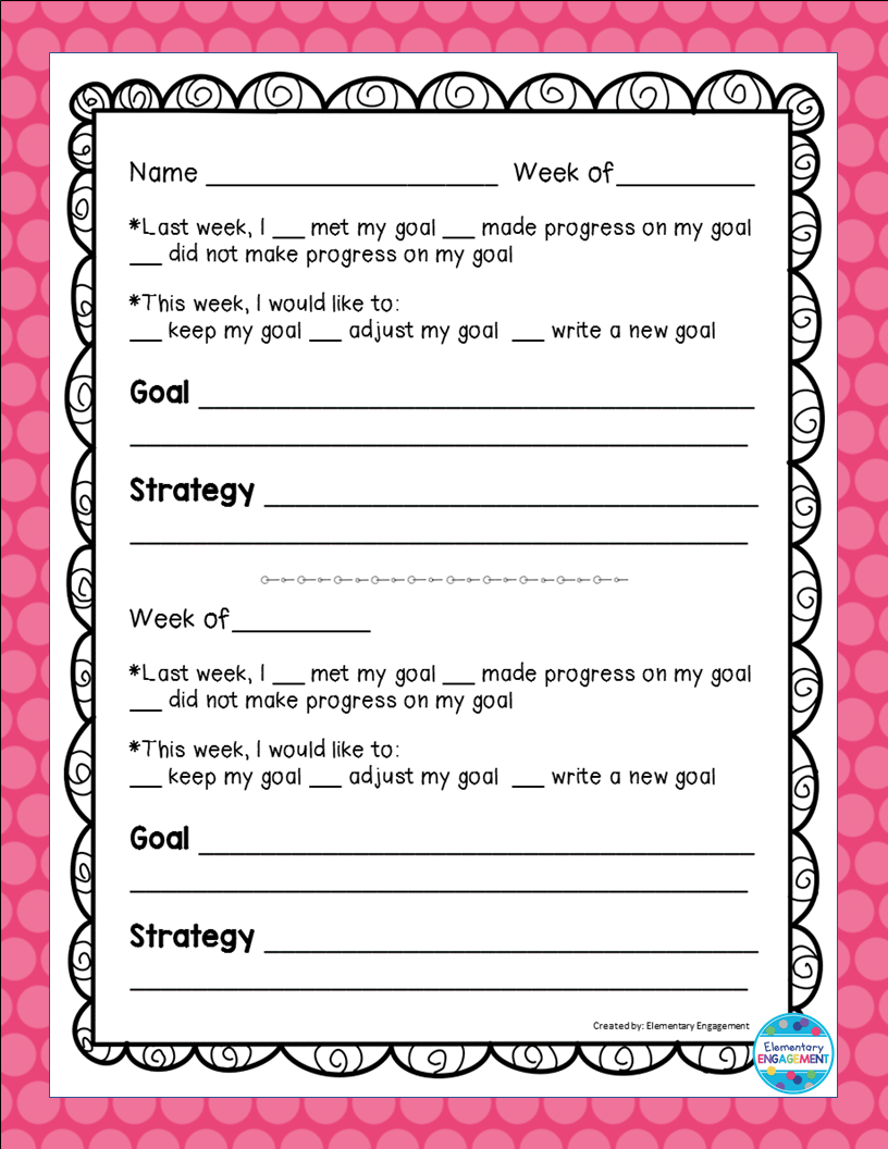 Goal Setting & Tracking Freebies - Elementary Engagement