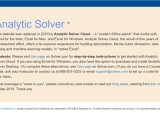Analytic Solver Cloud Modern Office Add In For Optimization