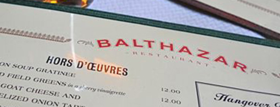 Balthazar menú diseñado por Mucca