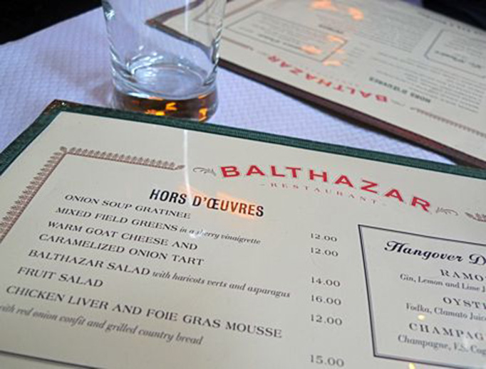 Balthazar menú diseñado por Mucca