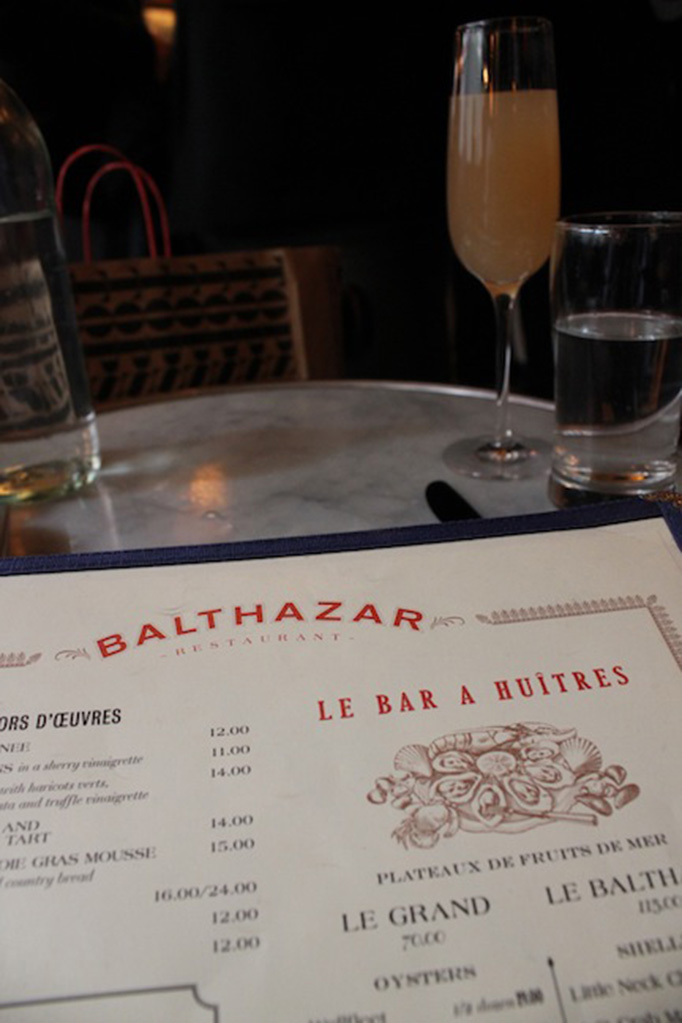 Balthazar menú diseñado por Mucca