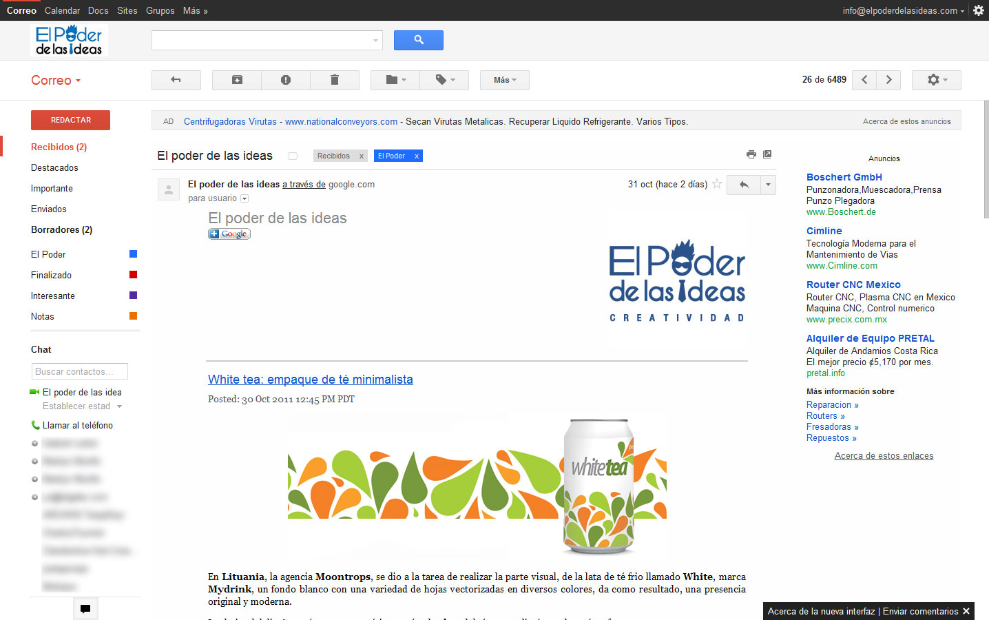 ¡Prueba la nueva interfaz de Gmail ya!