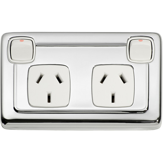 Electric Power Outlet. Double Socket. | Elraco Distributors.